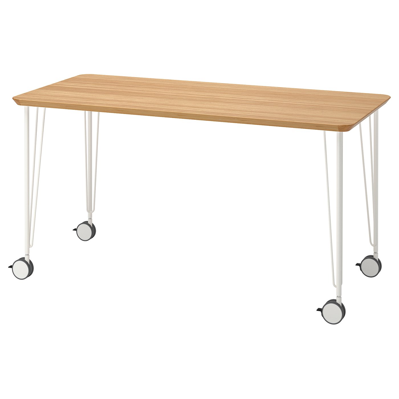 ANFALLARE / KRILLE desk bamboo/white - IKEA