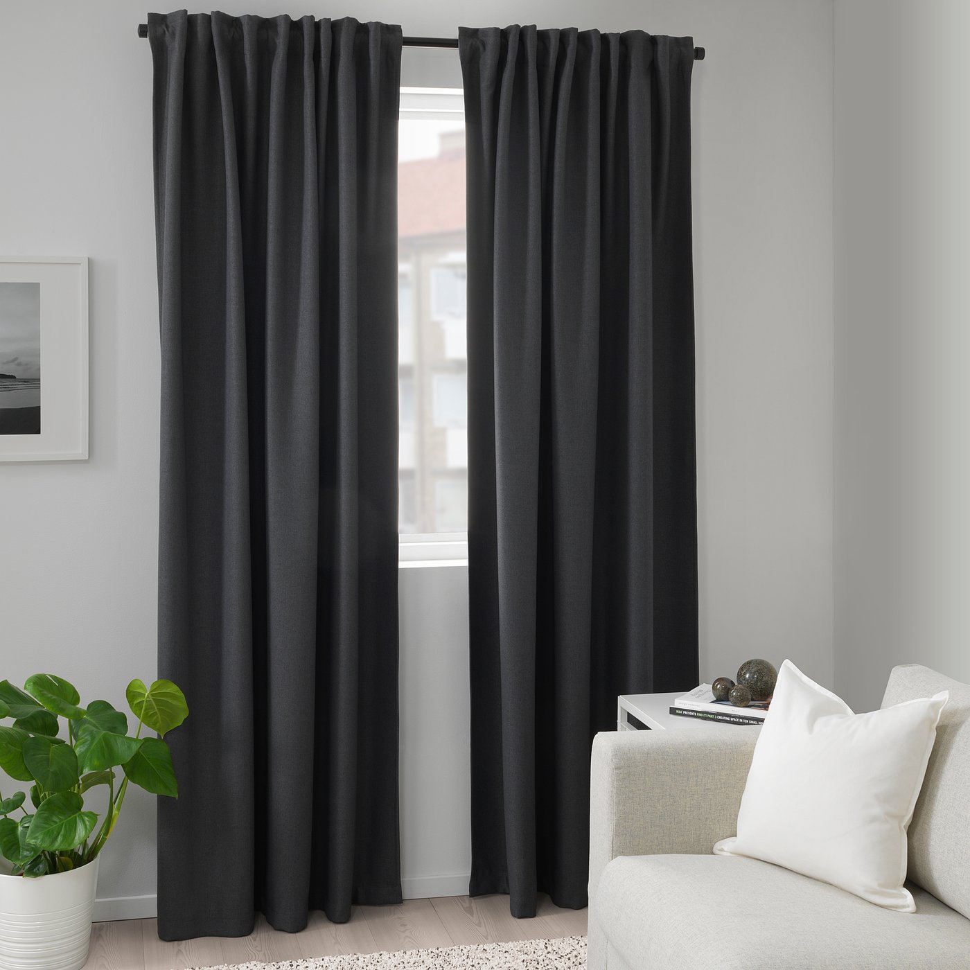 ANNAKAJSA room darkening curtains, 1 pair grey - IKEA