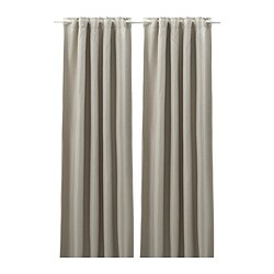 ANNAKAJSA room darkening curtains, 1 pair light grey - IKEA