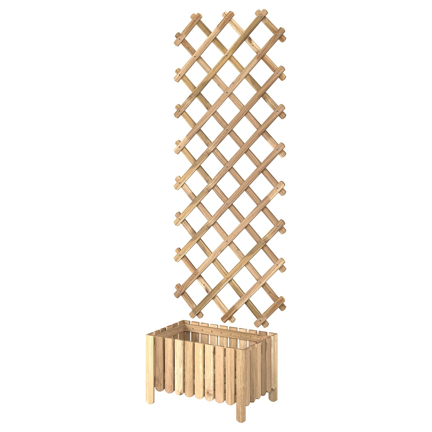 ASKHOLMEN flower box w trellis, outdoor acacia - IKEA