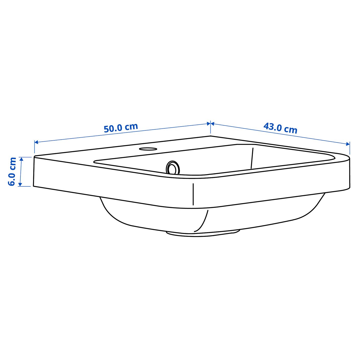 BACKSJÖN semi-recessed wash-basin w watr trp white - IKEA