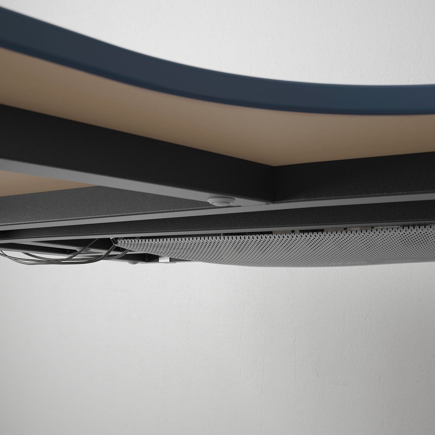 BEKANT corner desk left linoleum blue/black - IKEA