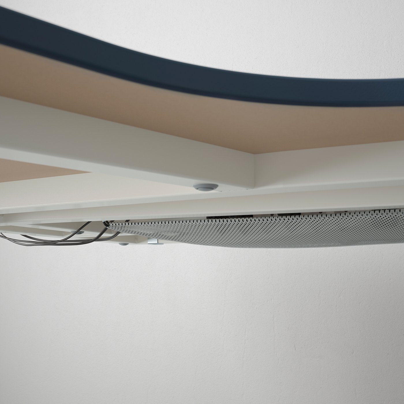 BEKANT corner desk left linoleum blue/white - IKEA