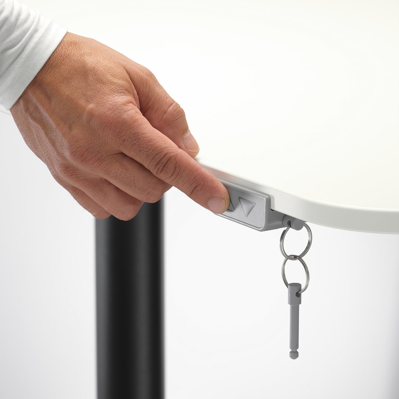 BEKANT corner desk left sit/stand white/black - IKEA