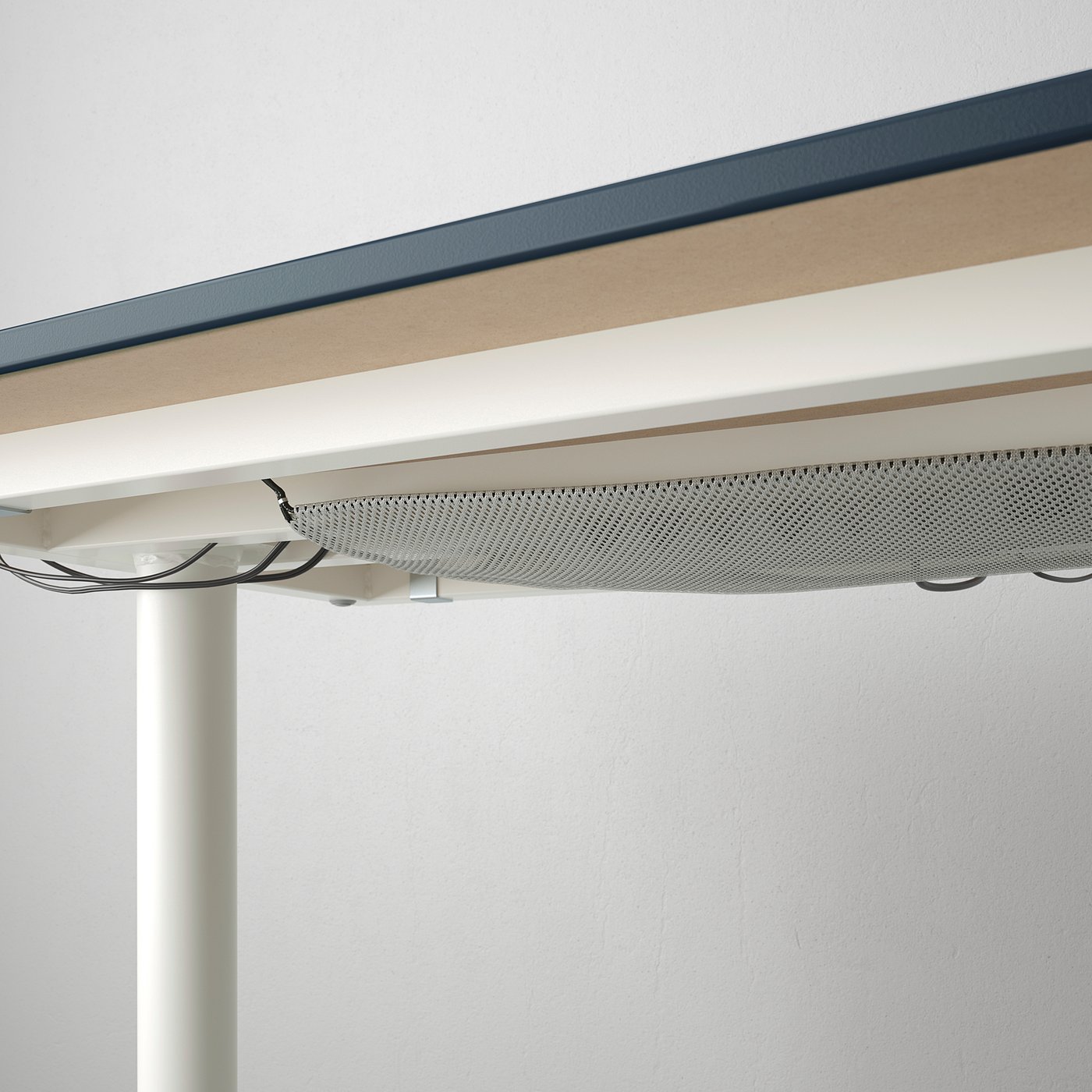 BEKANT corner desk right linoleum blue/white - IKEA