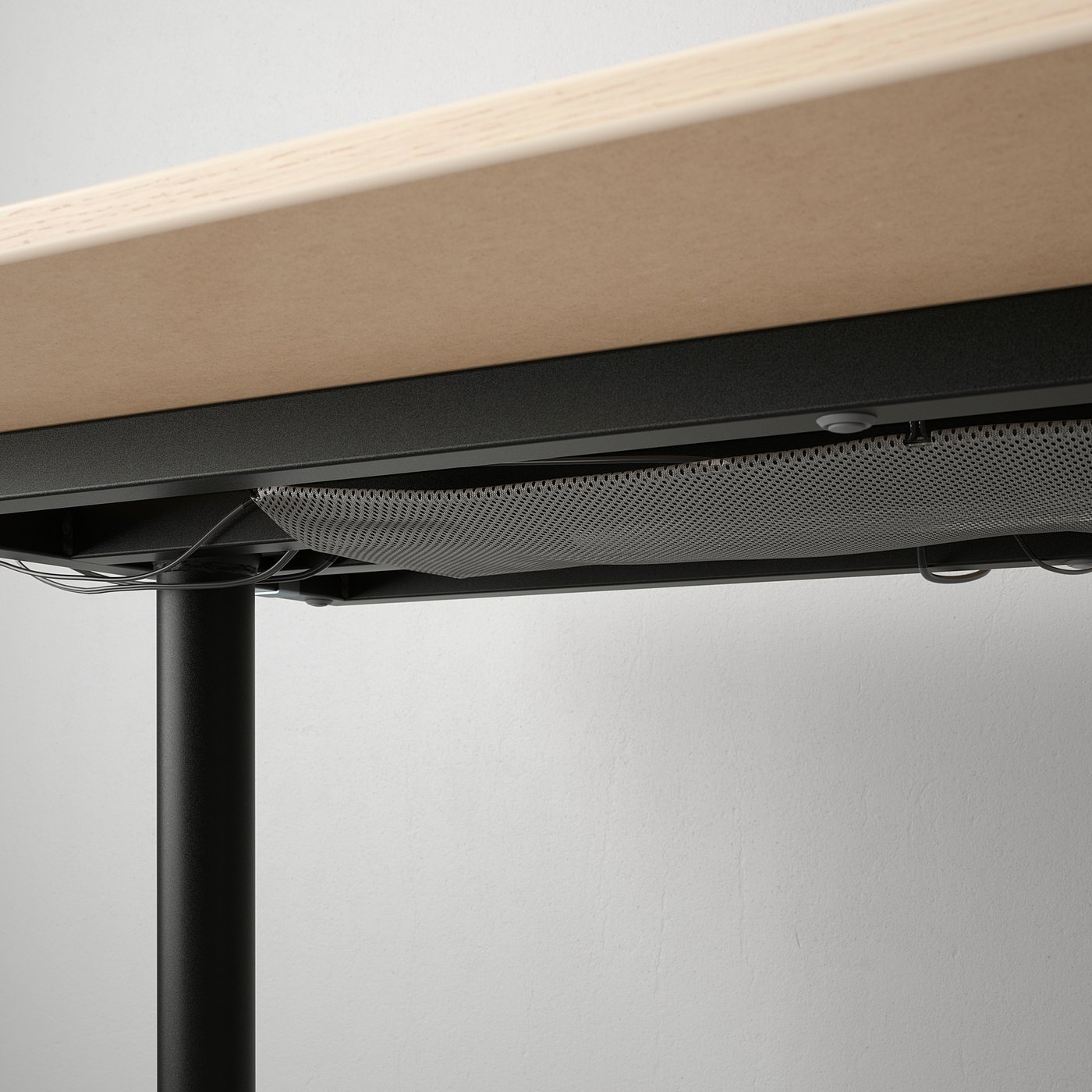 BEKANT desk white stained oak veneer/black - IKEA