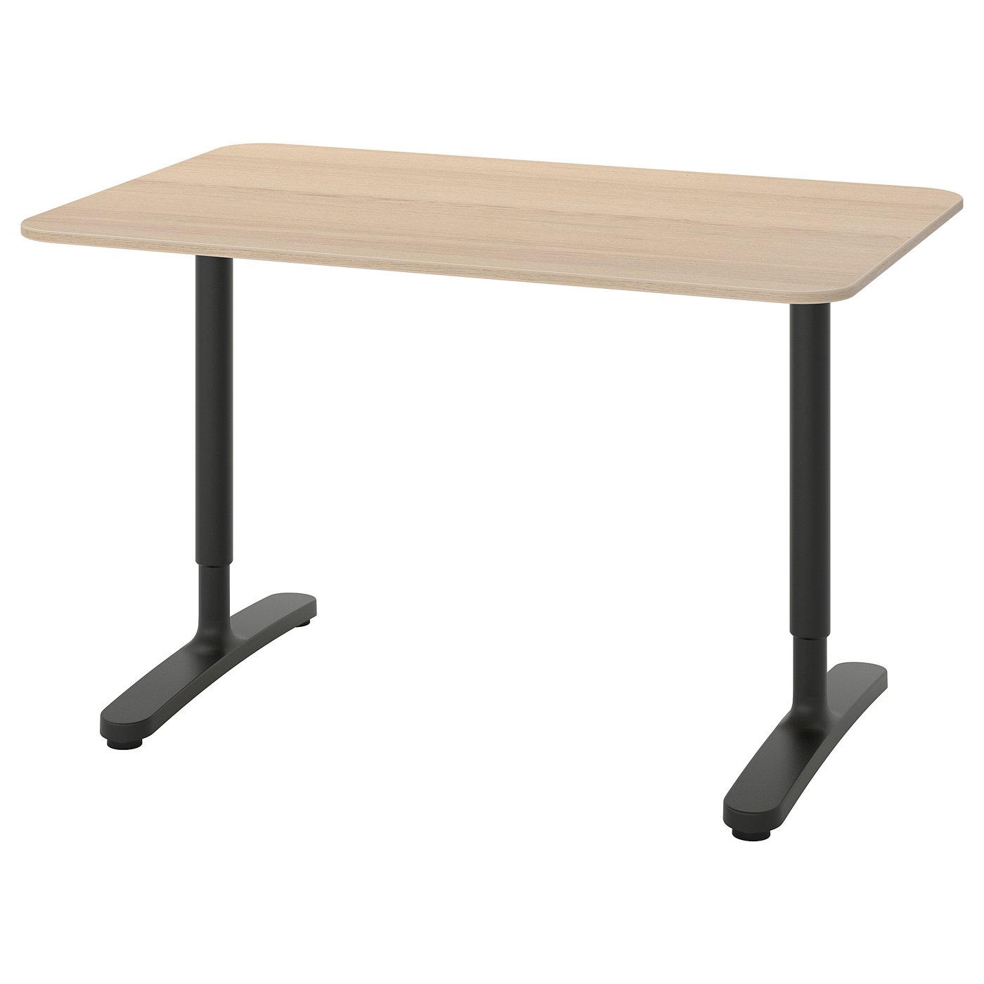 BEKANT desk white stained oak veneer/black - IKEA