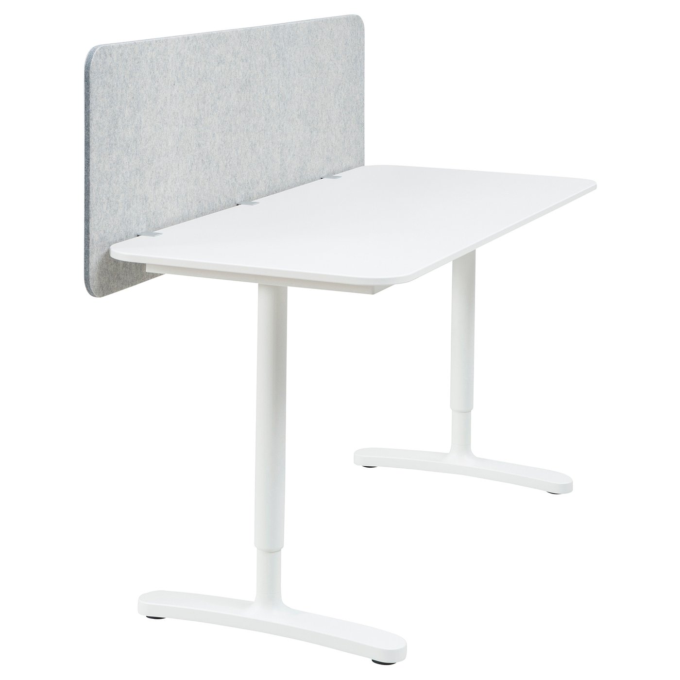 BEKANT desk with screen white/grey - IKEA