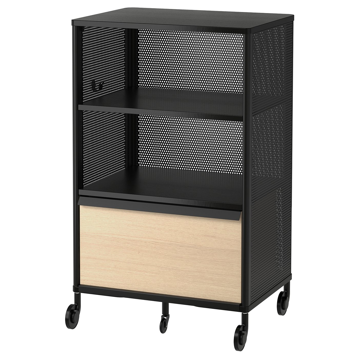 BEKANT storage unit with smart lock mesh black - IKEA