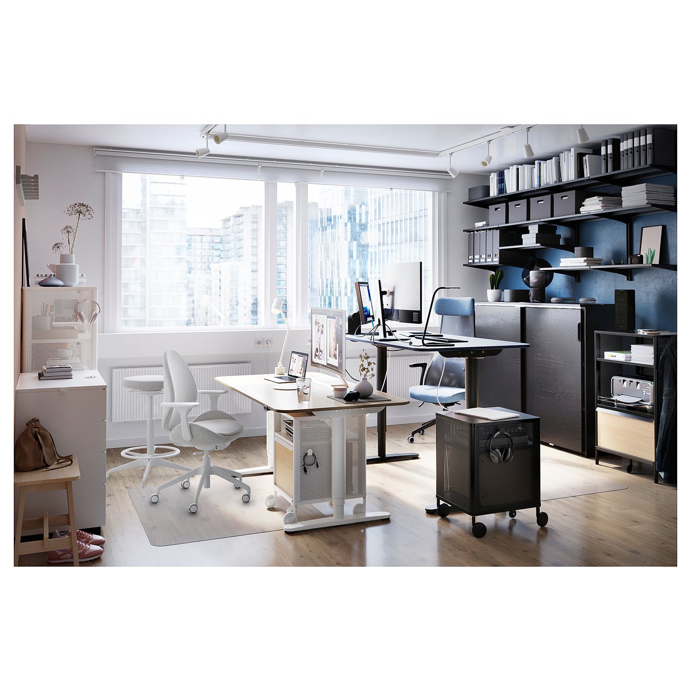 BEKANT storage unit with smart lock mesh black - IKEA