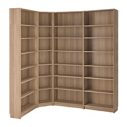 BILLY bookcase corner comb w ext units oak effect - IKEA