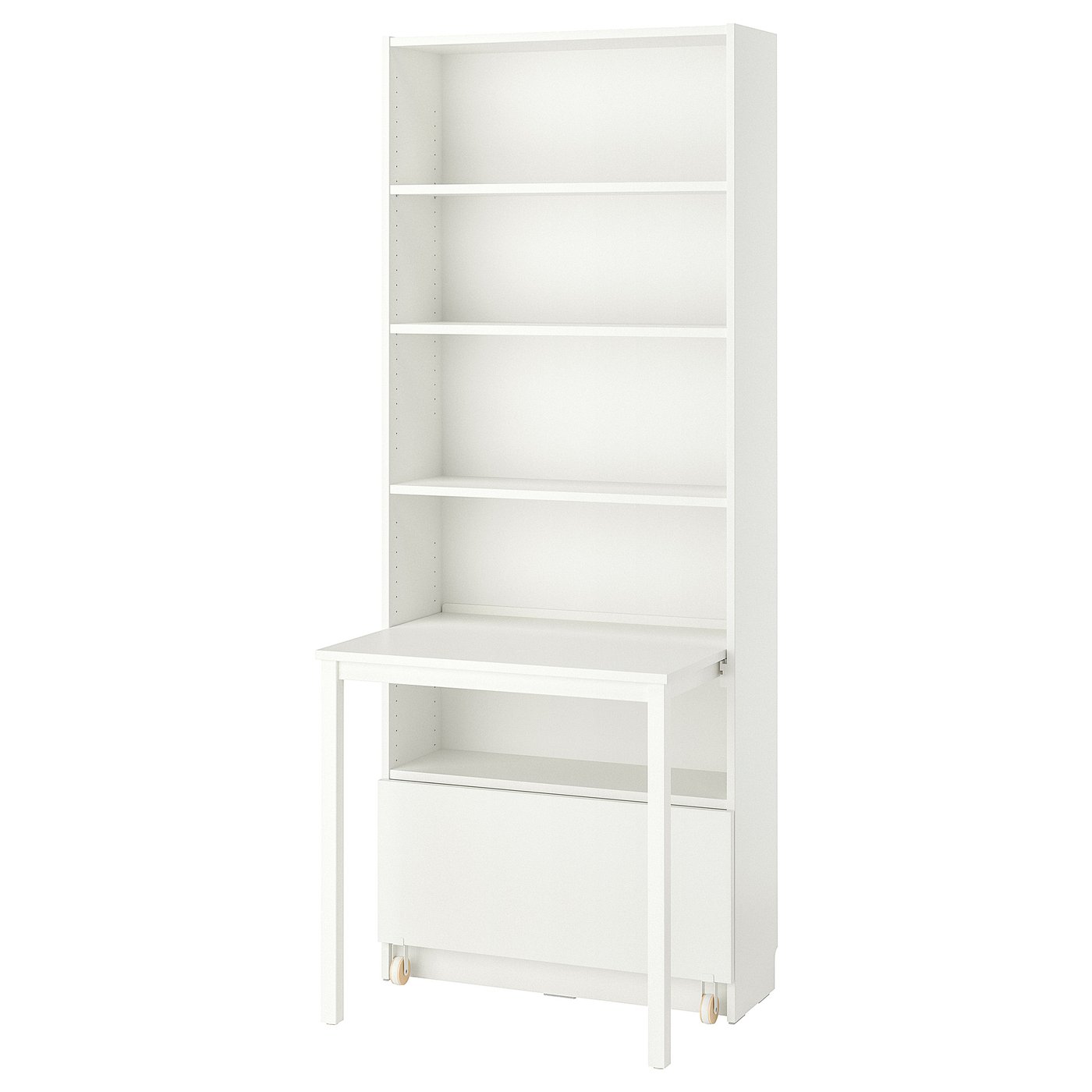 BILLY bookcase with desk and drawer white - IKEA