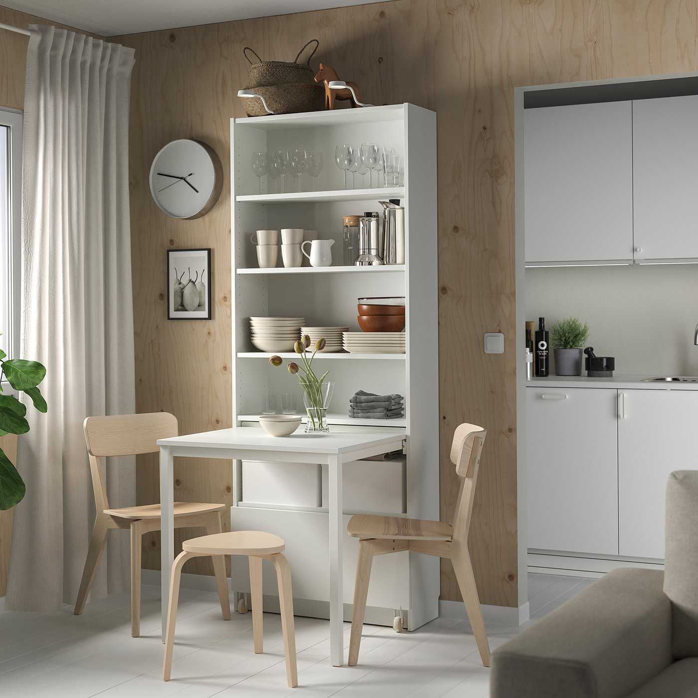 BILLY bookcase with desk and drawer white - IKEA