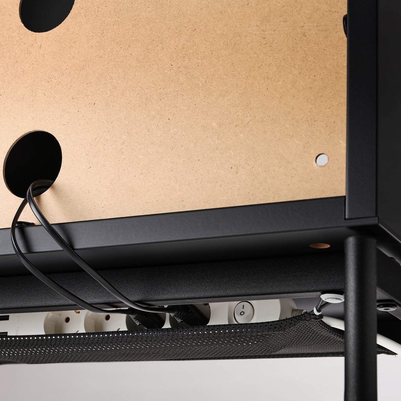 BOASTAD TV bench black/oak veneer - IKEA