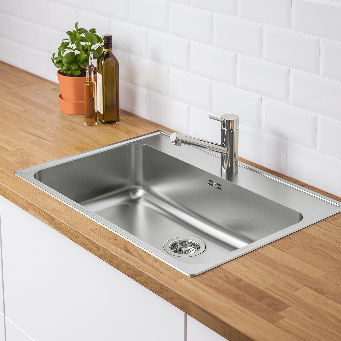 BOHOLMEN inset sink, 1 bowl stainless steel - IKEA