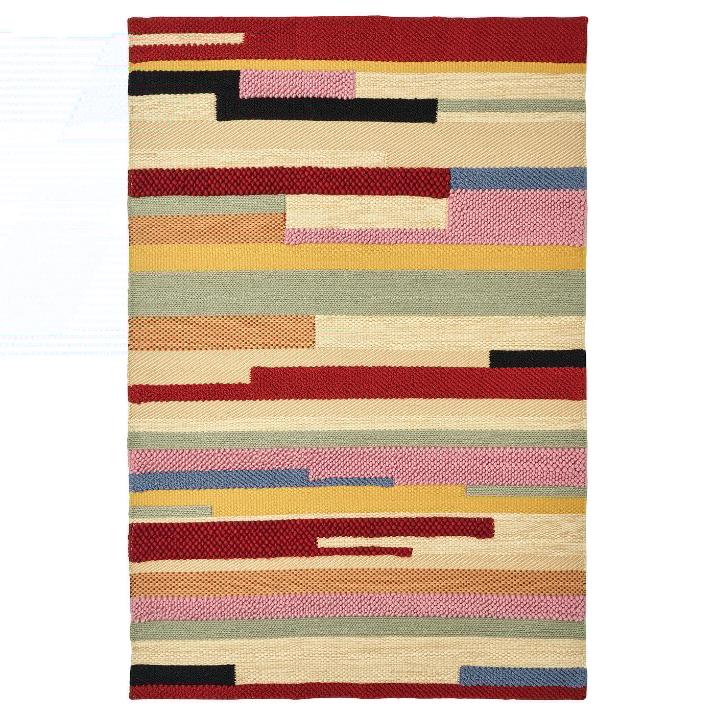 BRÖNDEN rug, low pile handmade multicolour/red - IKEA
