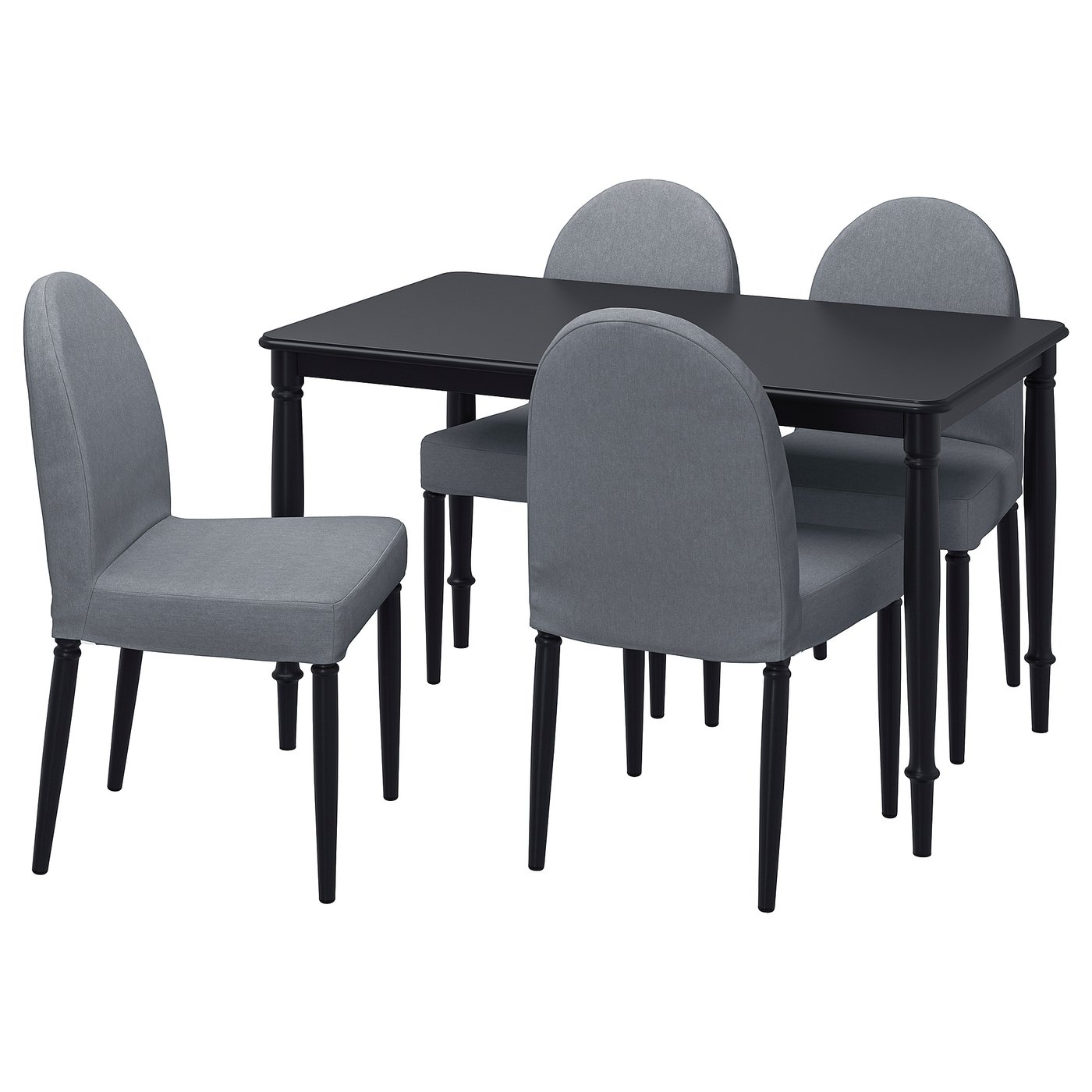 DANDERYD / DANDERYD table and 4 chairs black/Vissle grey - IKEA