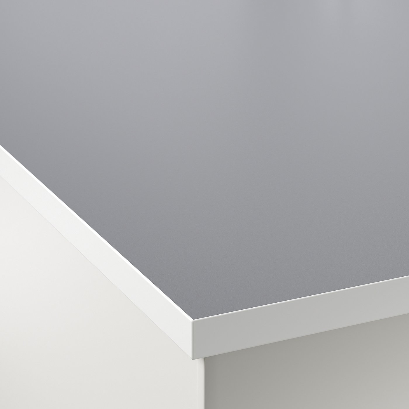 EKBACKEN worktop, double-sided with white edge light grey/white ...