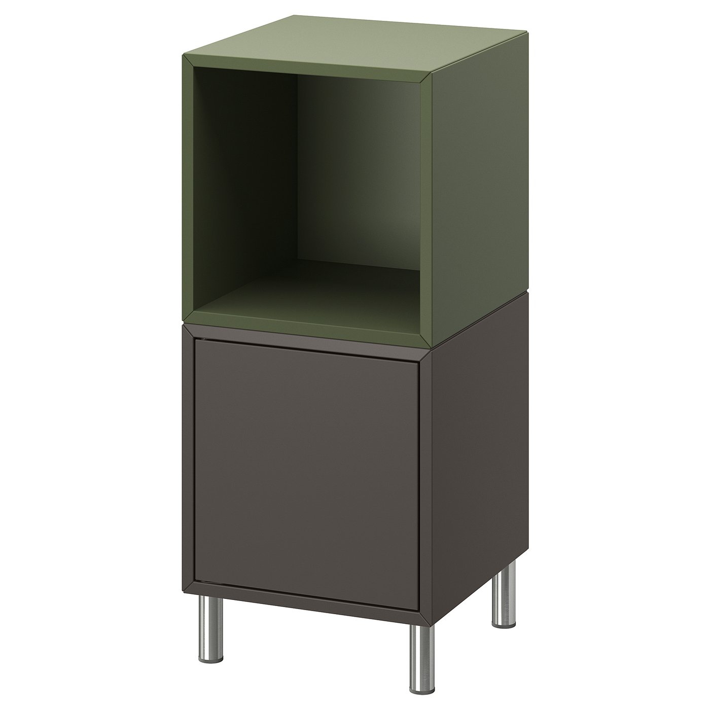 EKET cabinet combination with legs dark grey grey-green/metal - IKEA