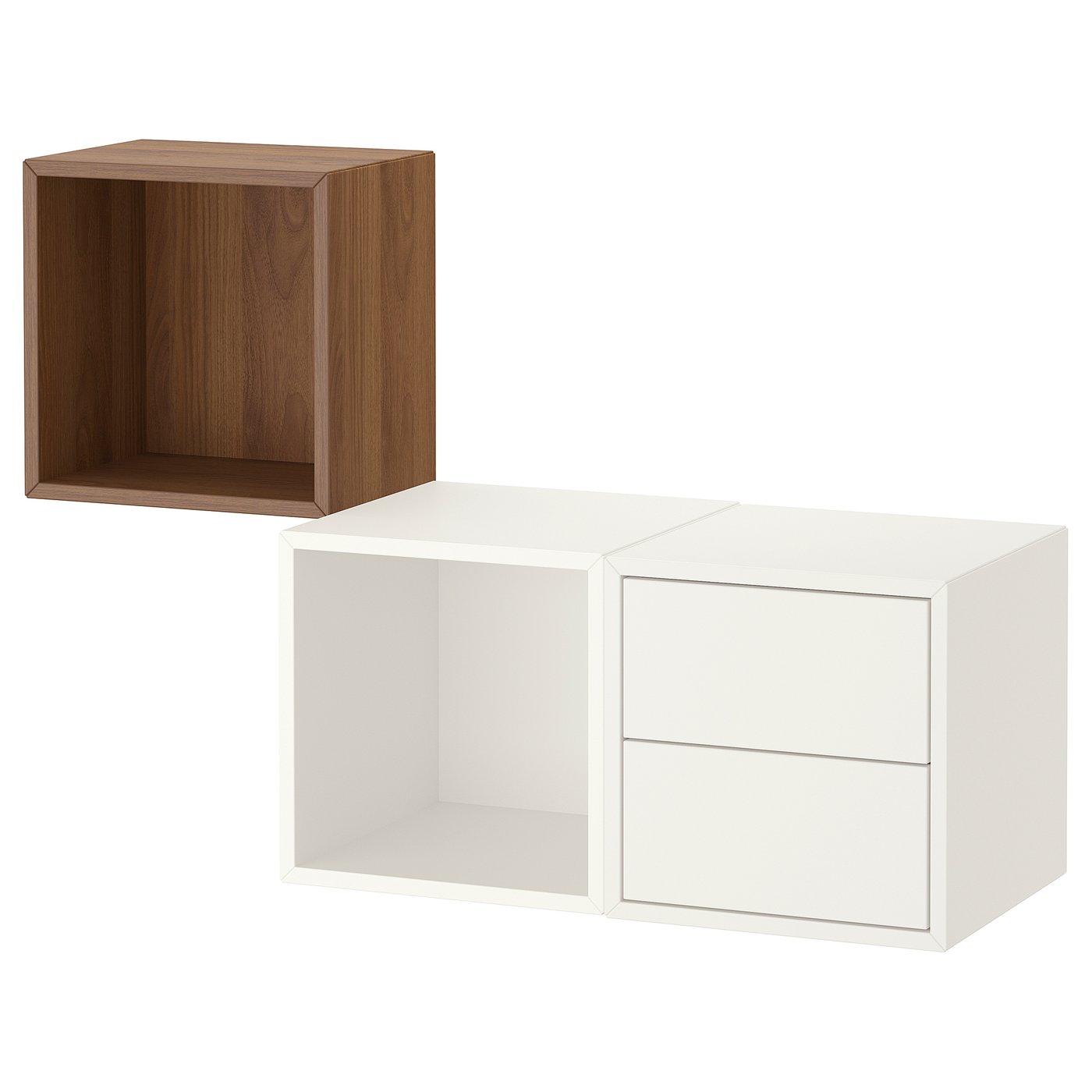 EKET wall-mounted storage combination white/walnut effect - IKEA