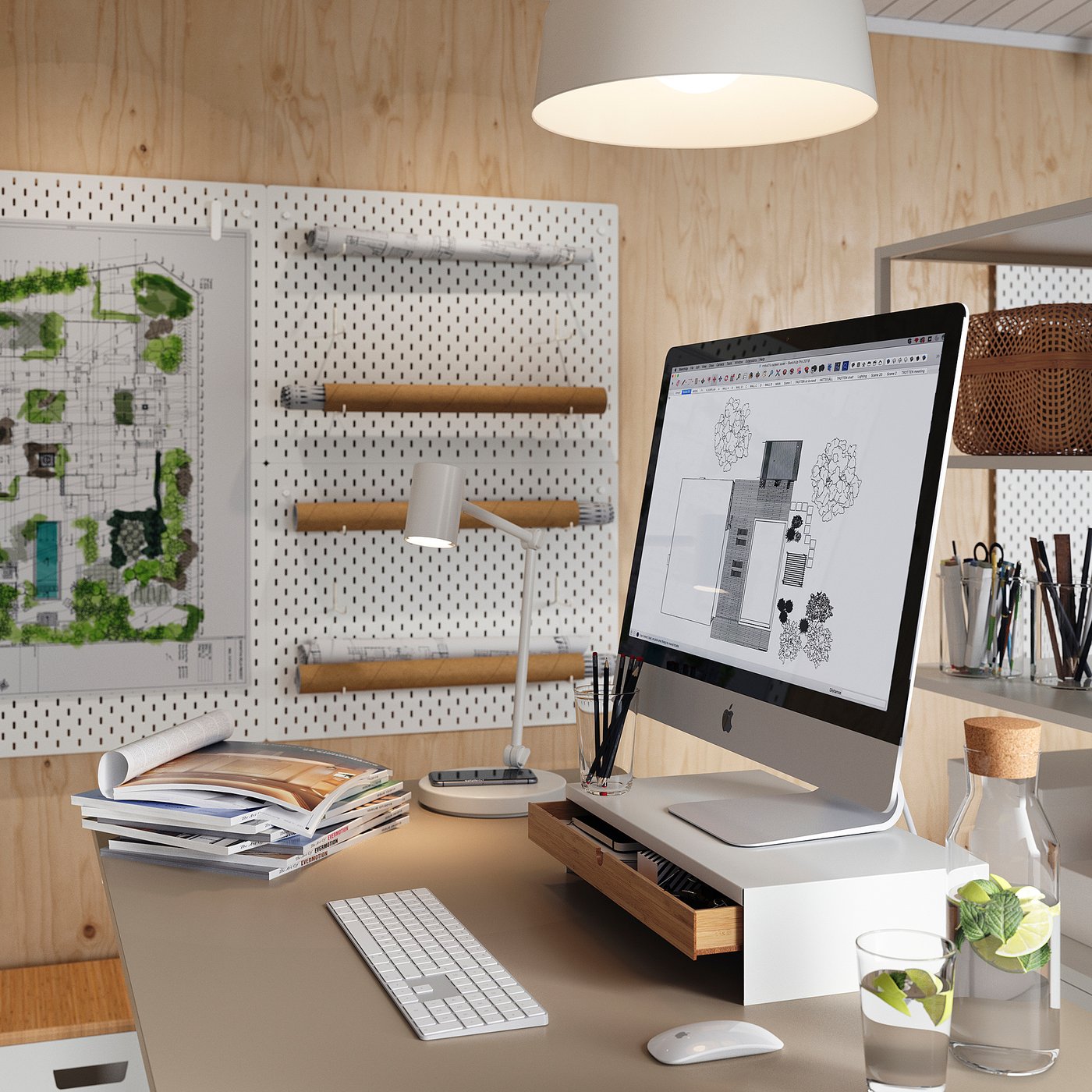 ELLOVEN monitor stand with drawer white - IKEA