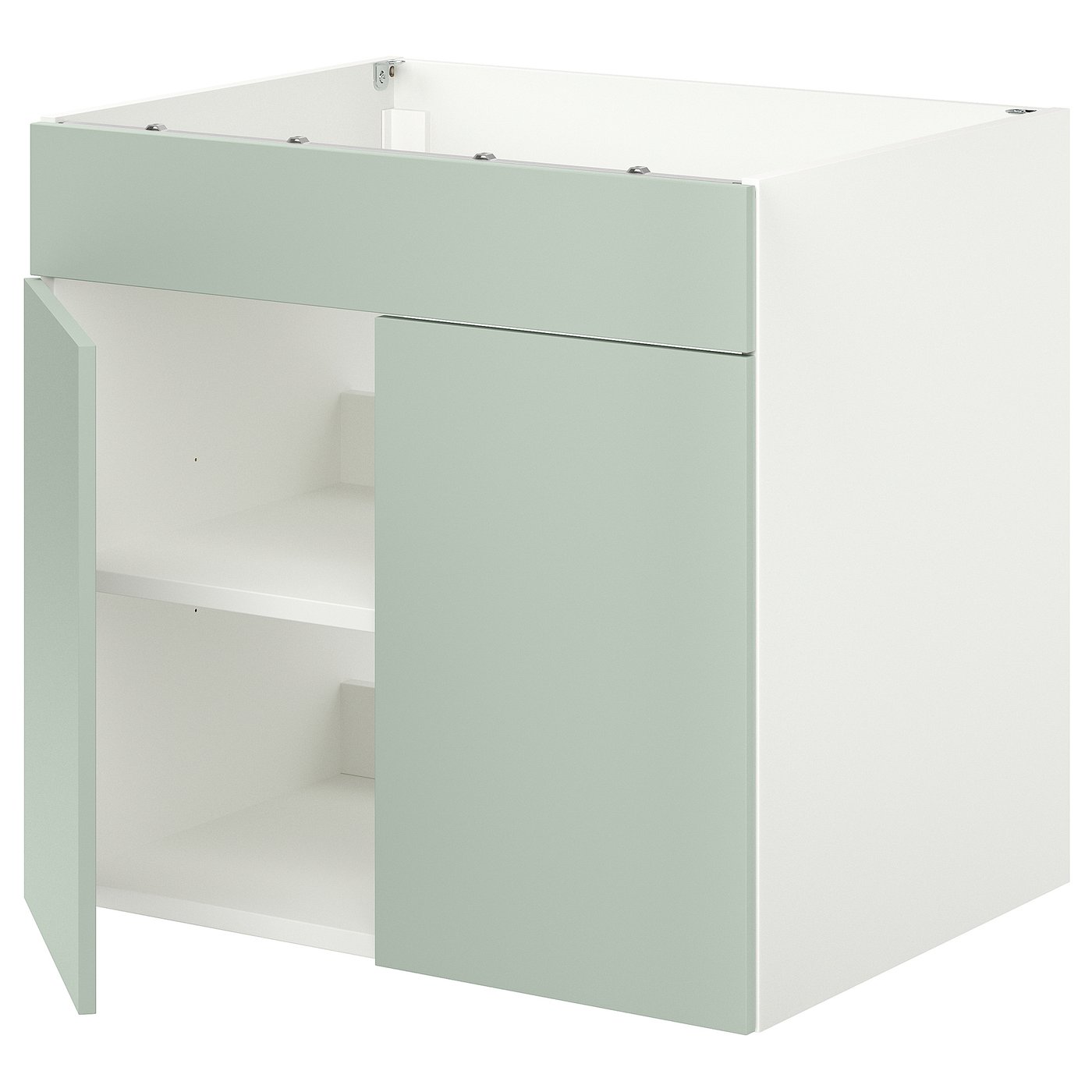 ENHET base cabinet for hob w door white/pale grey-green - IKEA