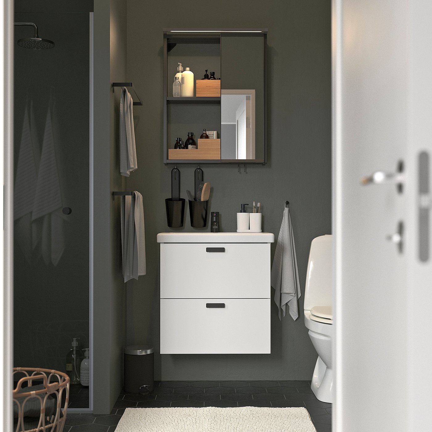 ENHET bathroom anthracite/white - IKEA