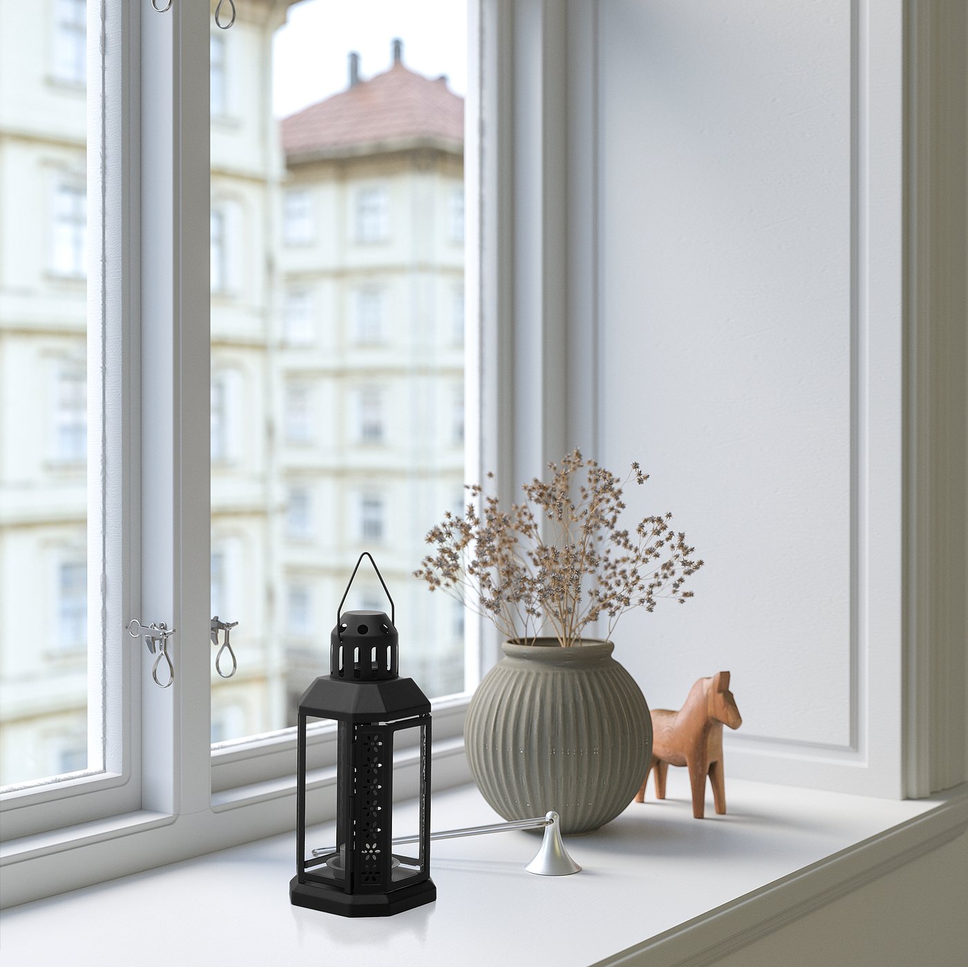 ENRUM lantern for tealight, in/outdoor black - IKEA