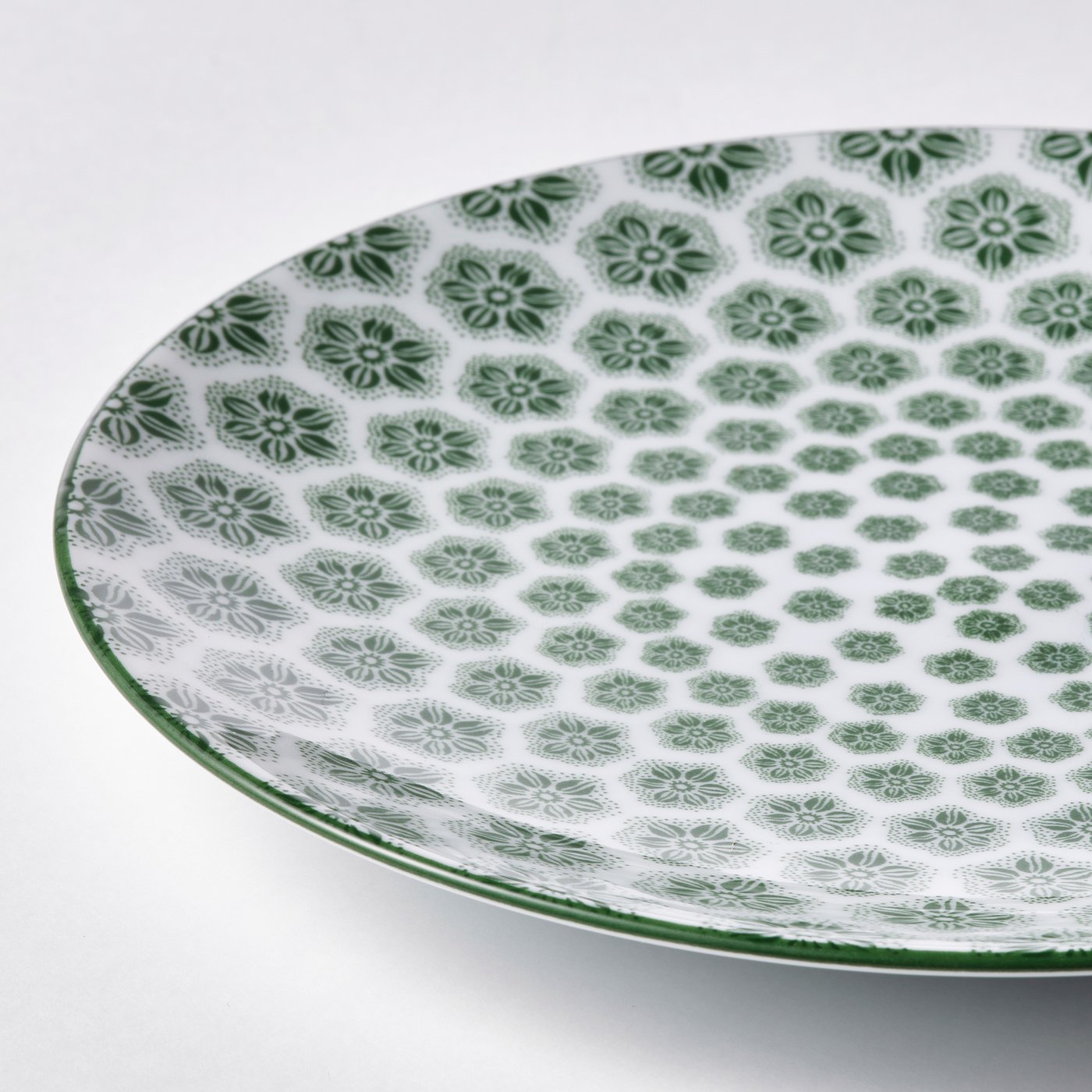 ENTUSIASM side plate patterned/green - IKEA