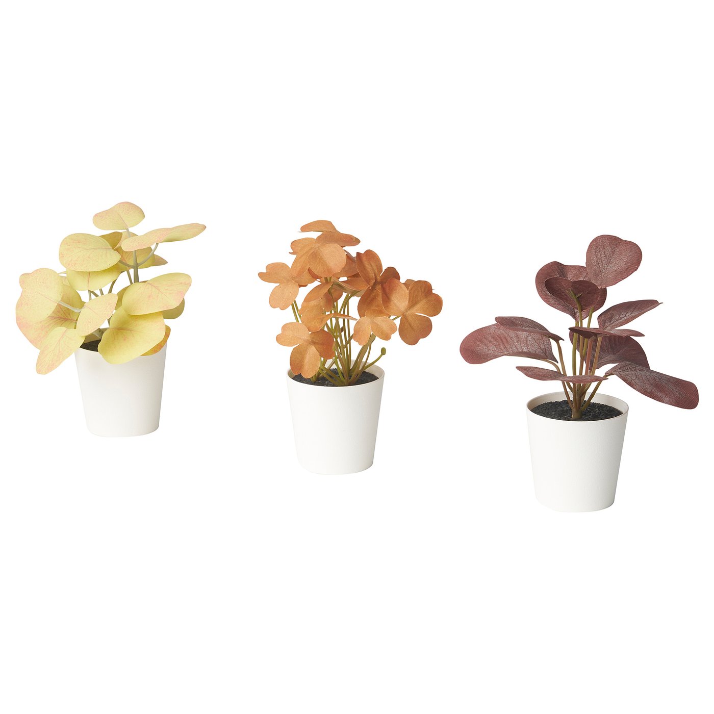 FEJKA artifi potted plant w pot, set of 3 in/outdoor leaves - IKEA