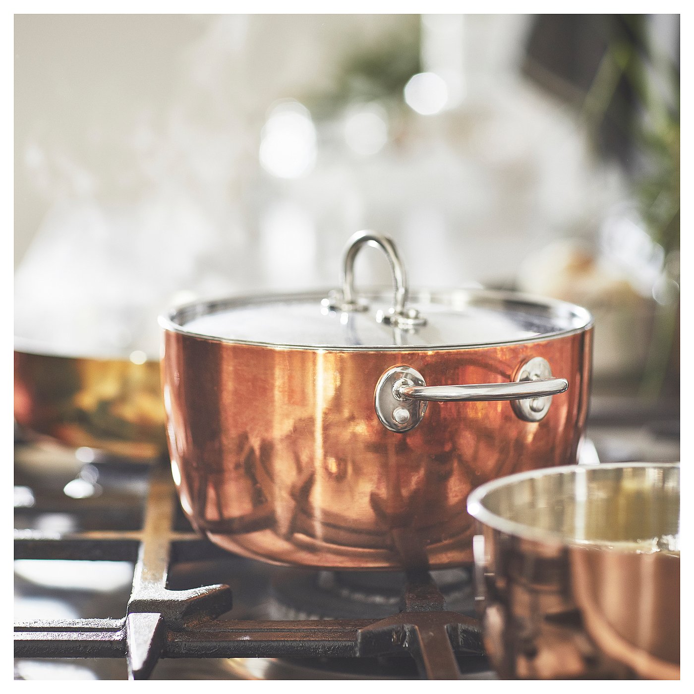 FINMAT pot with lid copper/stainless steel - IKEA