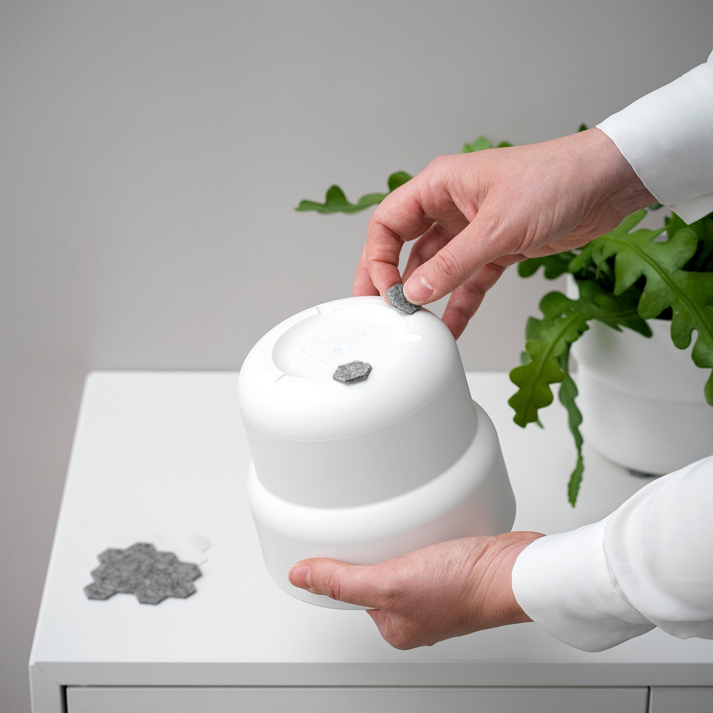 FIXA stick-on floor protectors set of 20 grey - IKEA