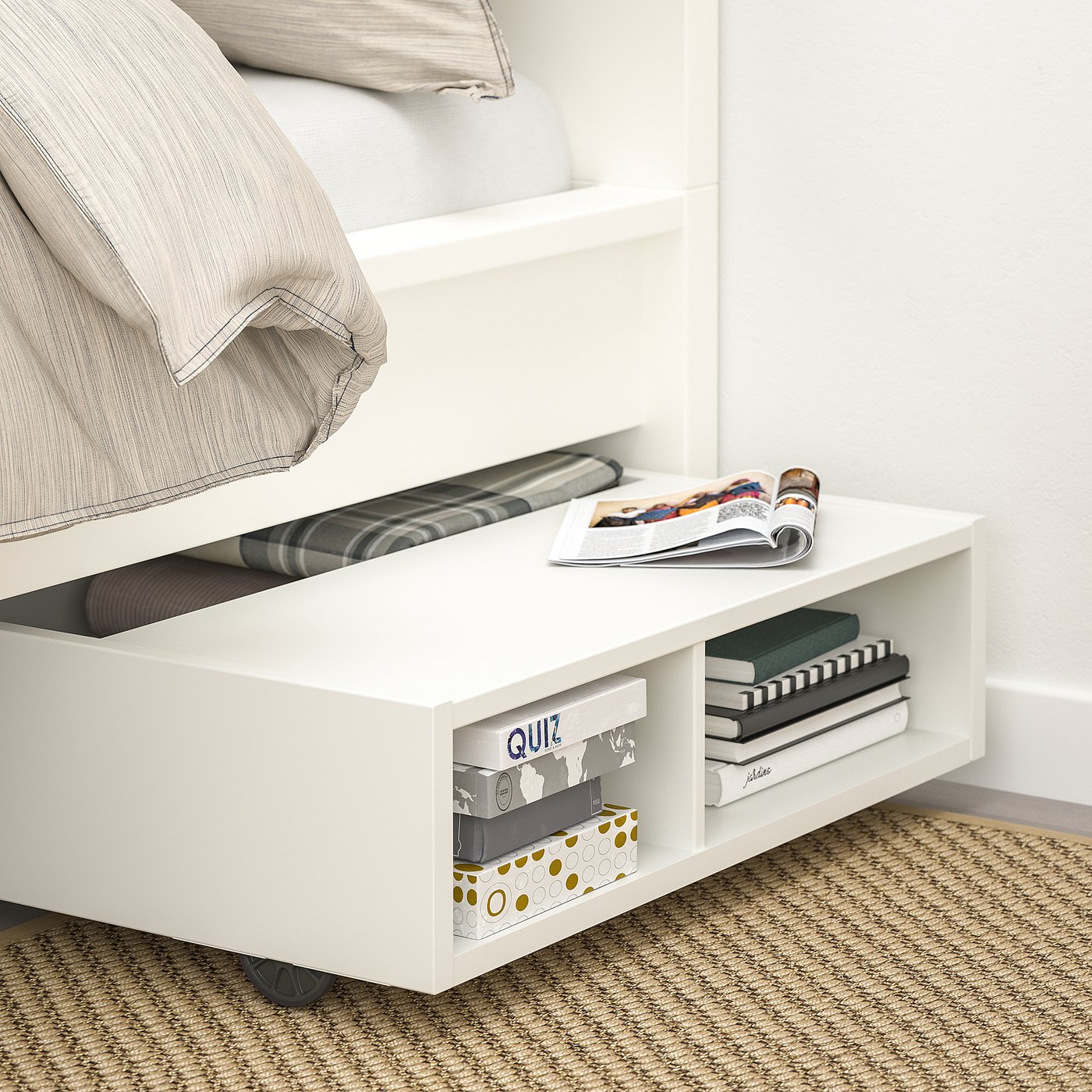 FREDVANG underbed storage/bedside table white - IKEA