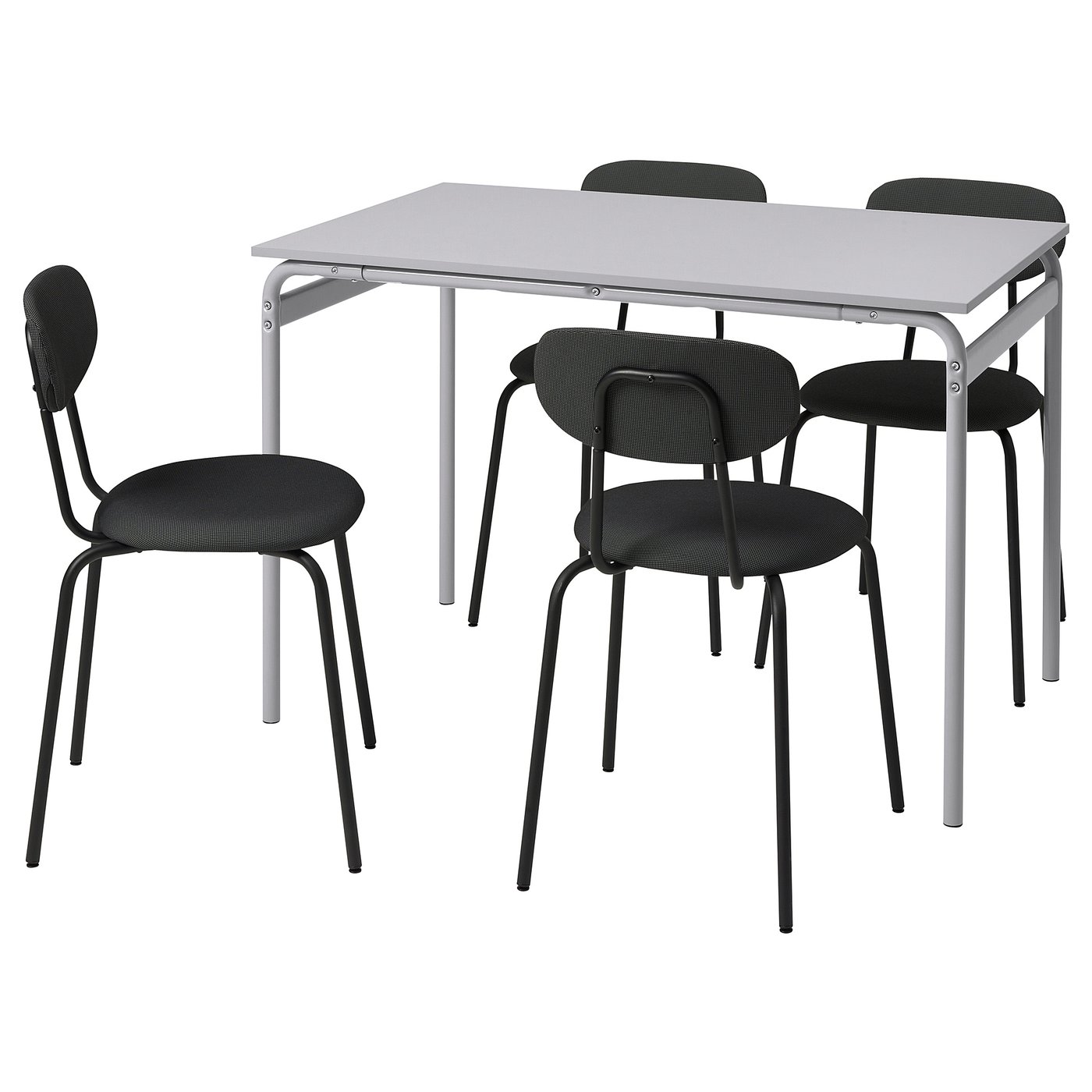 GRÅSALA / ÖSTANÖ table and 4 chairs grey/Remmarn dark grey - IKEA