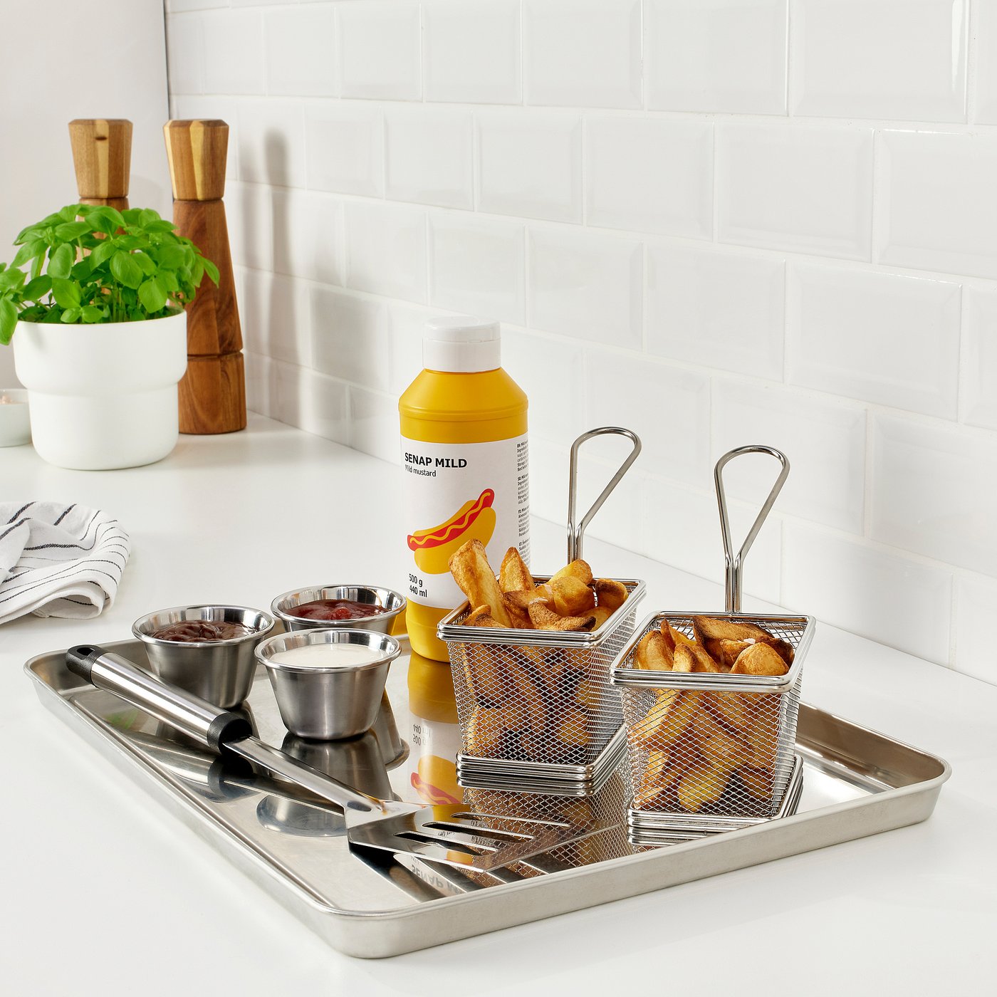 GRILLTIDER serving tray stainless steel - IKEA