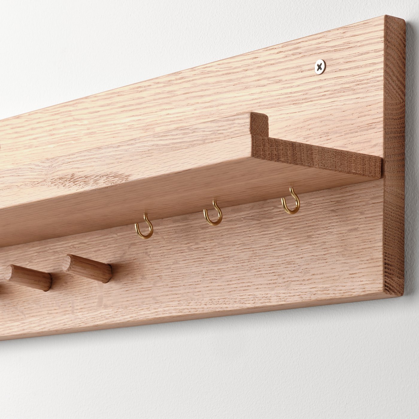 HÄSTVISKARE wall organiser w hooks oak - IKEA
