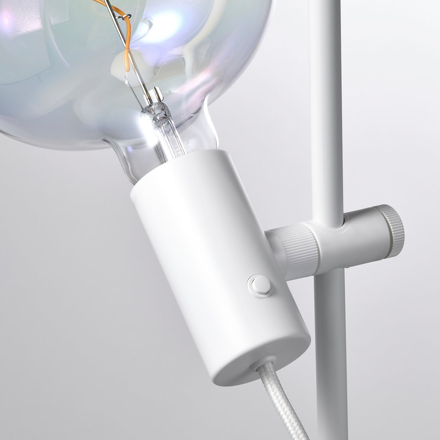 HÅRSLINGA / MOLNART floor lamp with light bulb white/ellipse shaped ...