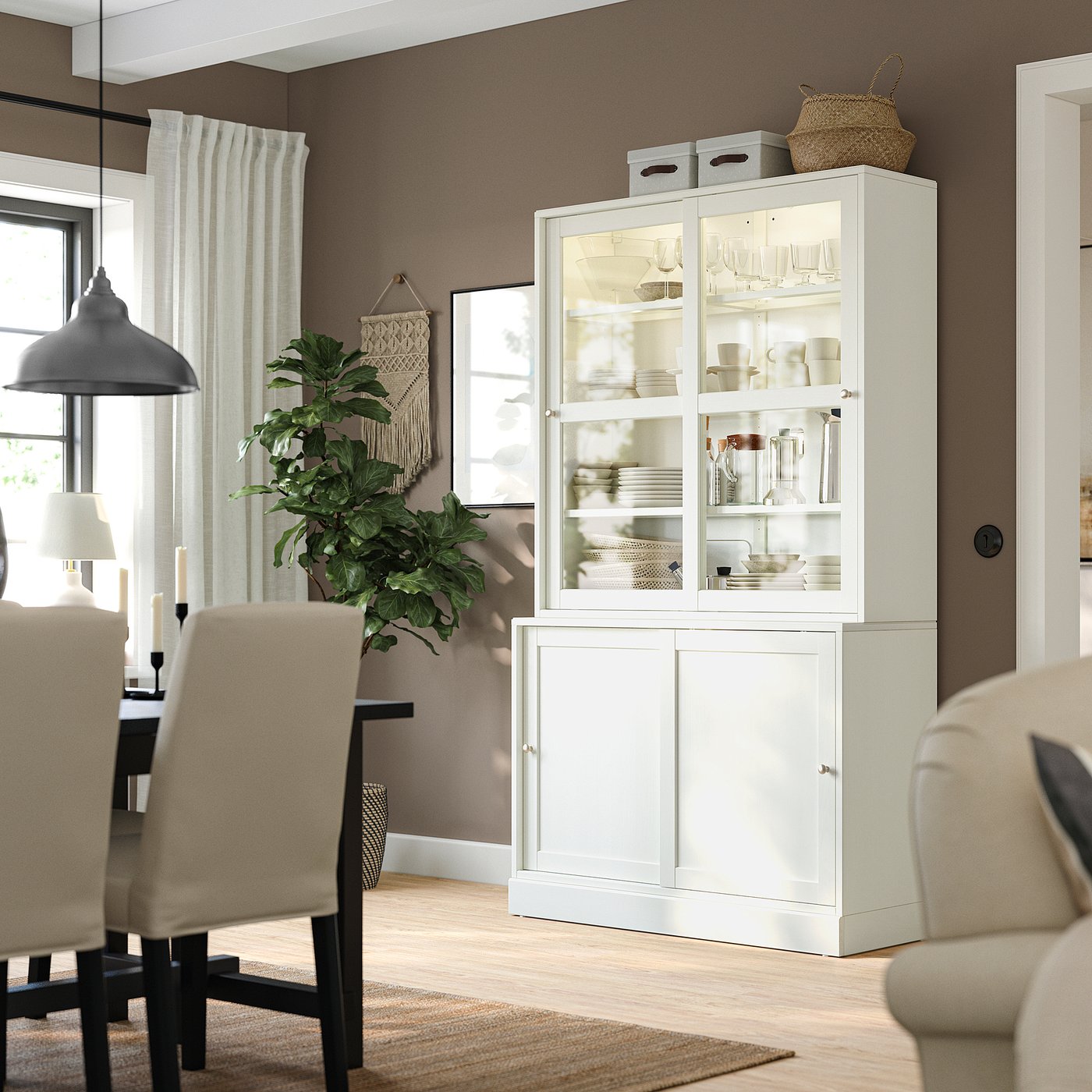 HAVSTA storage comb w sliding glass doors white - IKEA