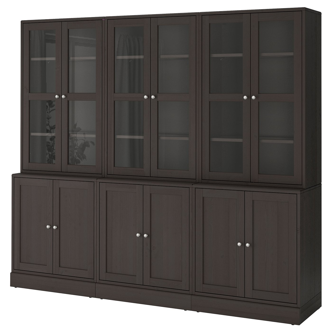 HAVSTA storage combination w glass-doors dark brown - IKEA