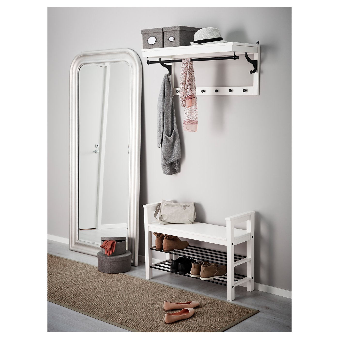 HEMNES bench with shoe storage white - IKEA