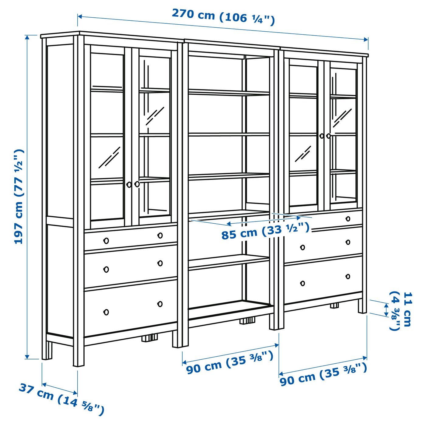HEMNES storage combination w doors/drawers red stained/light brown ...
