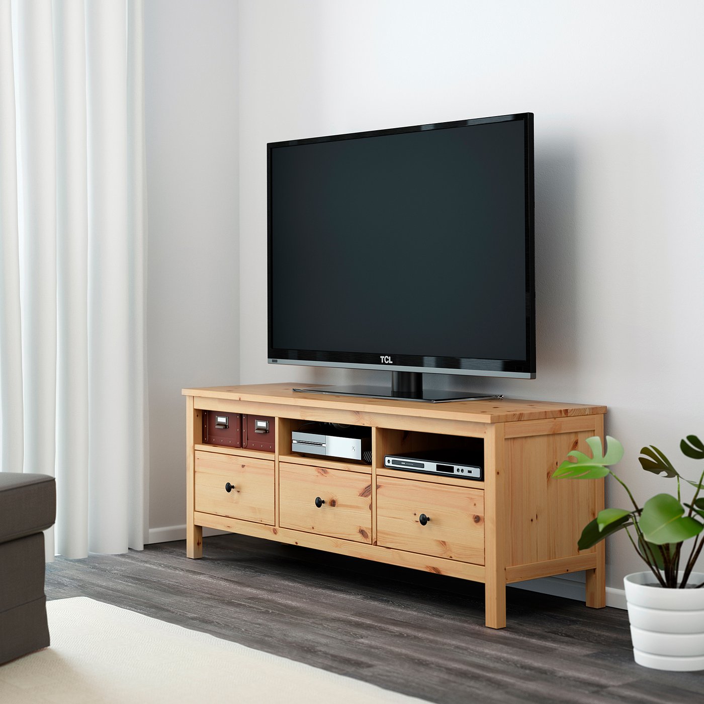 HEMNES TV bench light brown - IKEA