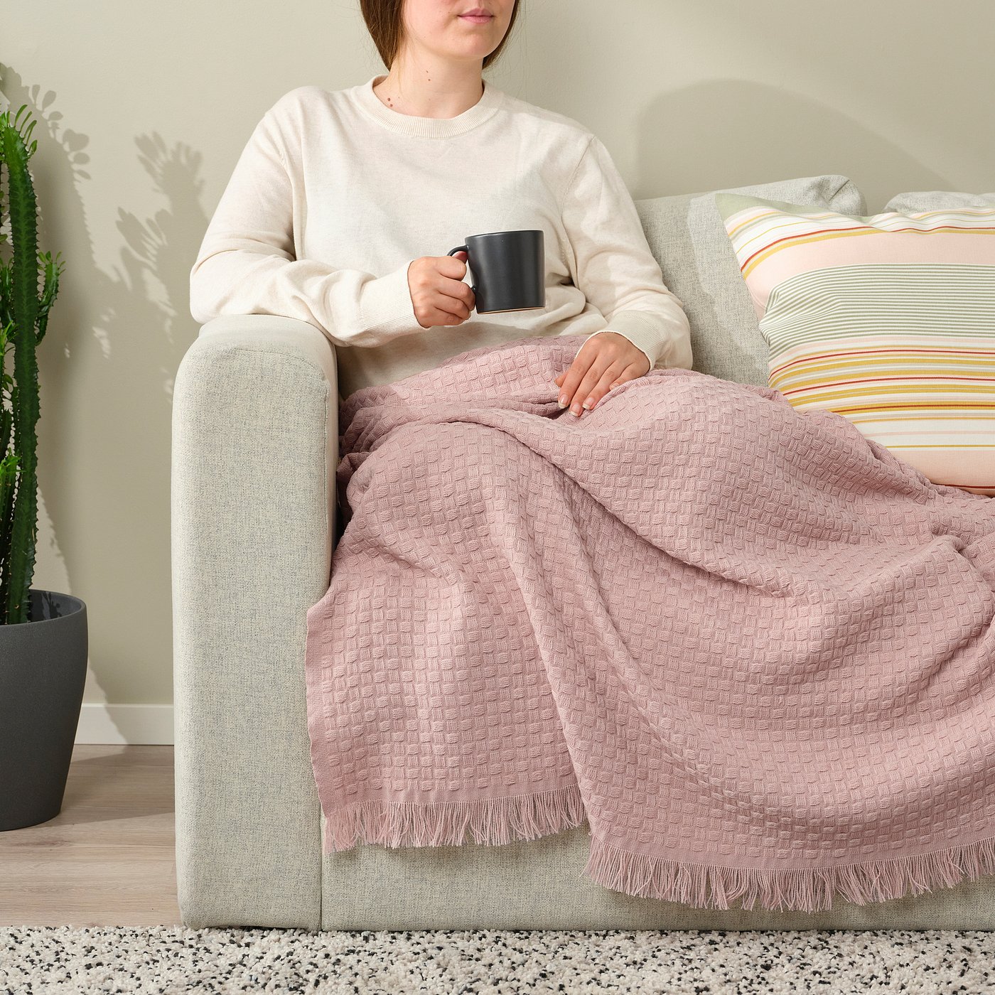 HORNMAL throw light pink - IKEA