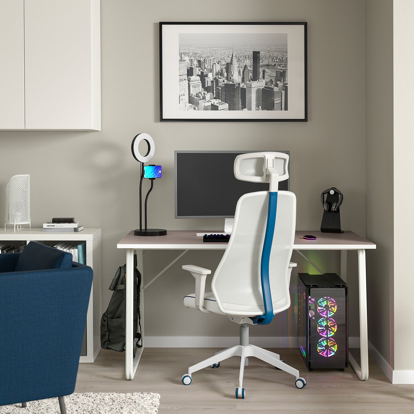 HUVUDSPELARE / MATCHSPEL gaming desk and chair beige/white - IKEA
