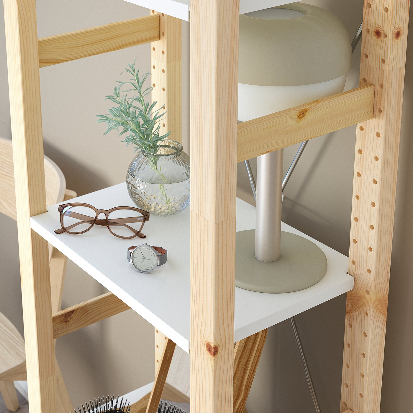 IVAR shelving unit pine/metal white - IKEA