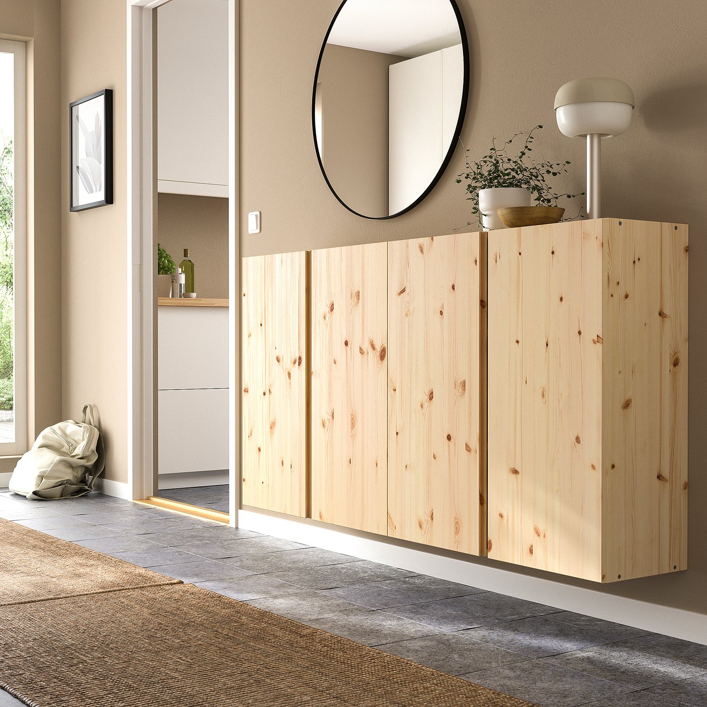 IVAR wall cabinet with doors pine - IKEA