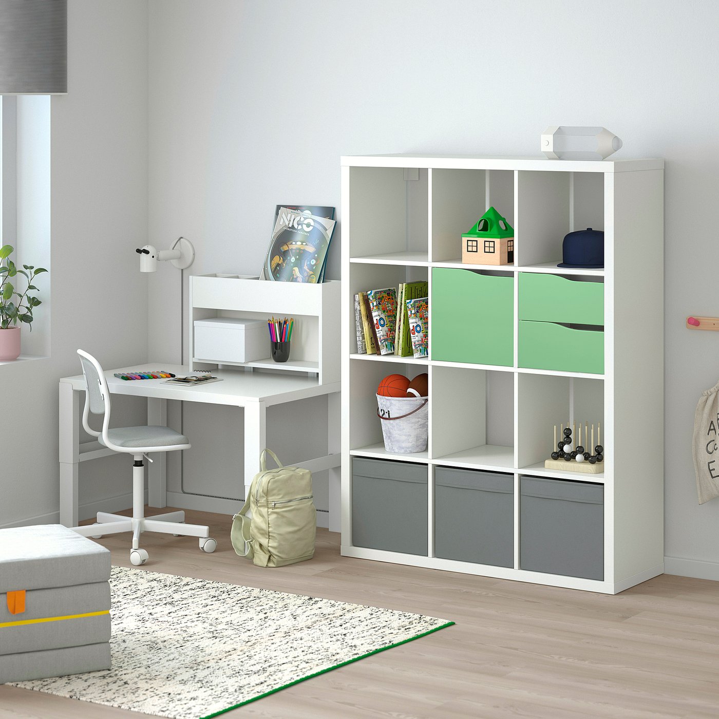 KALLAX insert with 2 drawers wave shaped/green - IKEA