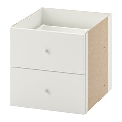 KALLAX insert with 2 drawers white stained oak effect - IKEA