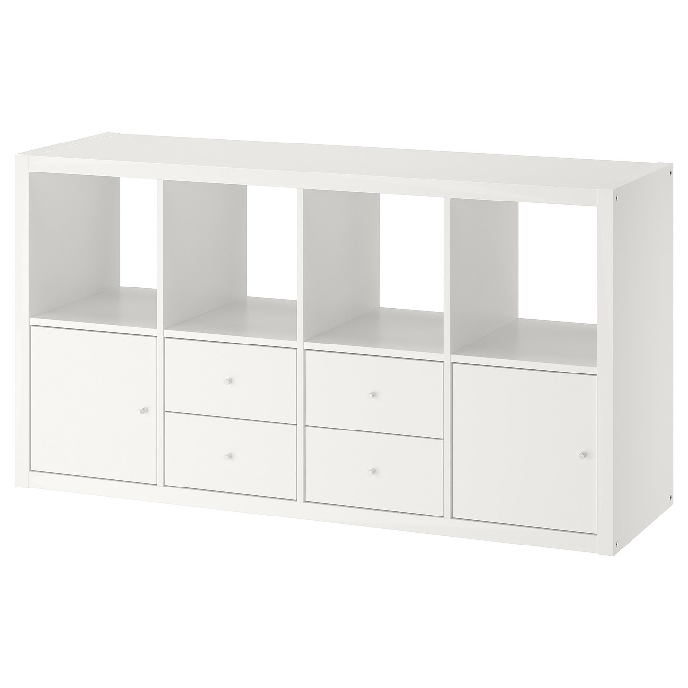 KALLAX shelving unit with 4 inserts white - IKEA