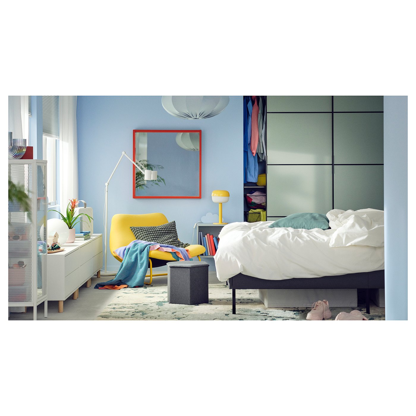 KJUGE pouffe with storage Knisa dark grey - IKEA